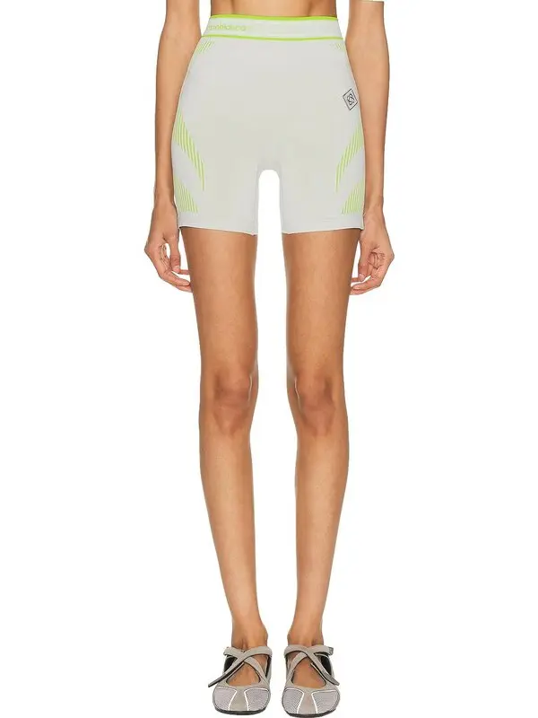 Casablanca Seamless Activewear Shorts - Grey & Lime