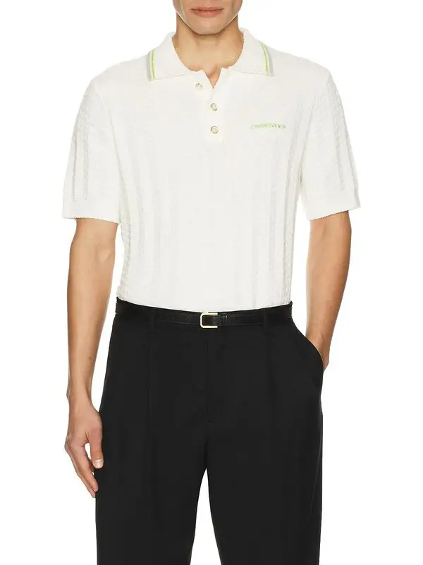Casablanca Tennis Boucle Polo Shirt - White