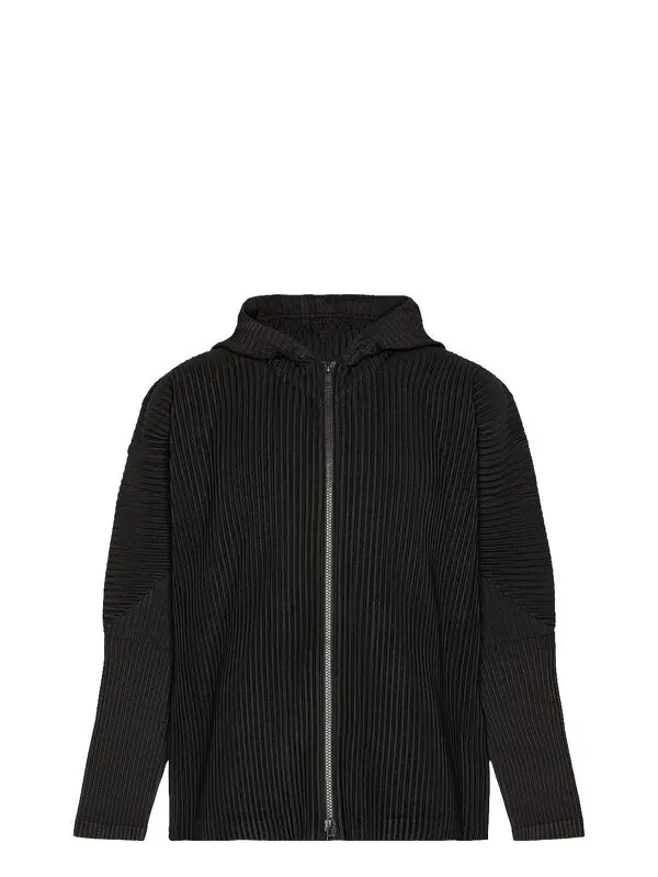 Issey Miyake Pleated Hoodie - Black