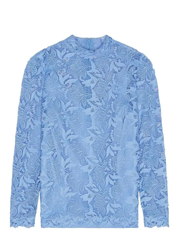 Carolina Herrera Mock Neck Top - Cornflower