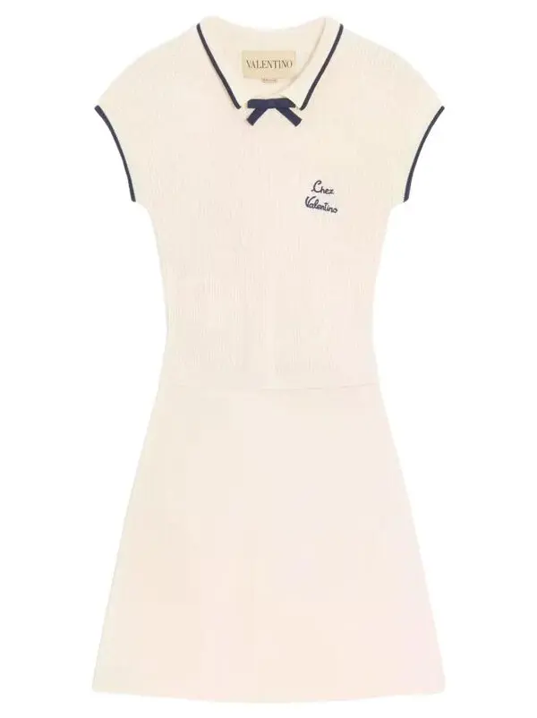 Valentino Garavani Bow Knitted Mini Dress - Neutrals