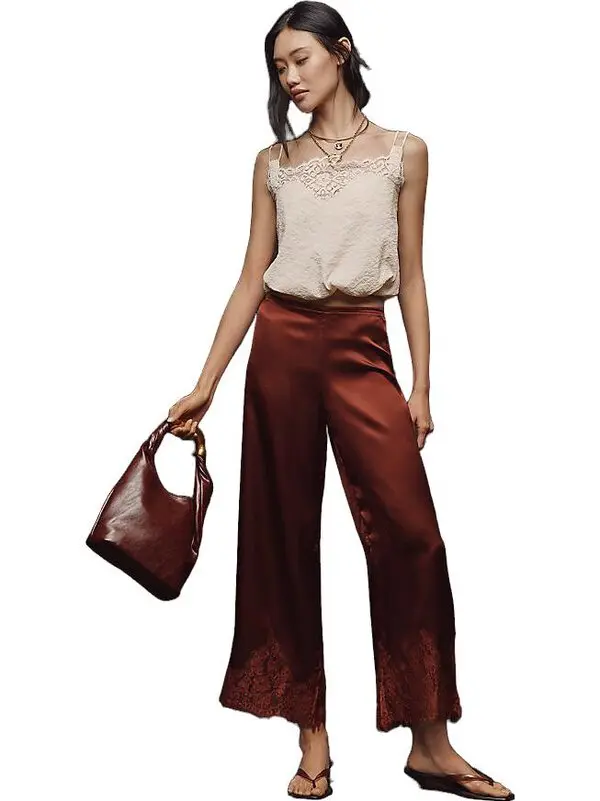 REFORMATION Carola Silk Pants - Romance