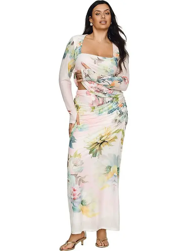 AFRM Bev Power Mesh Maxi Skirt - Growing Roses