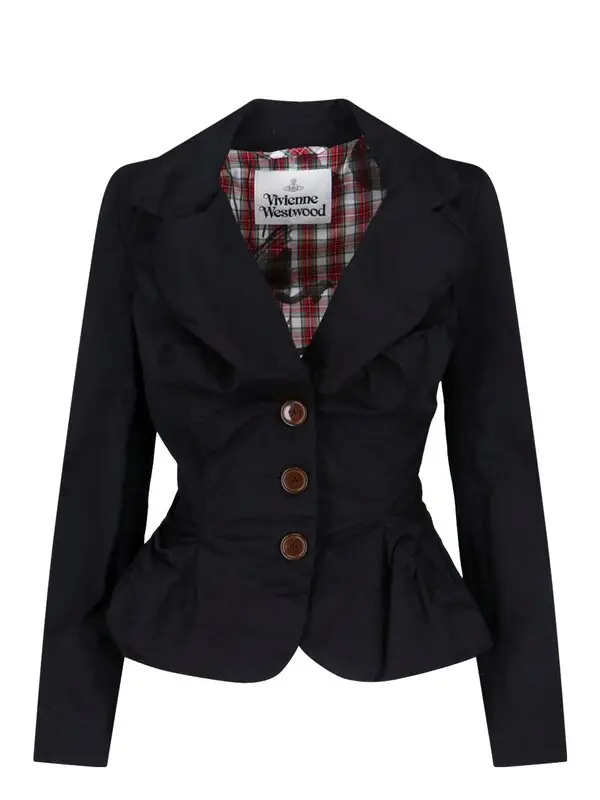 VIVIENNE WESTWOOD Tartan Single-breasted Blazer - Black