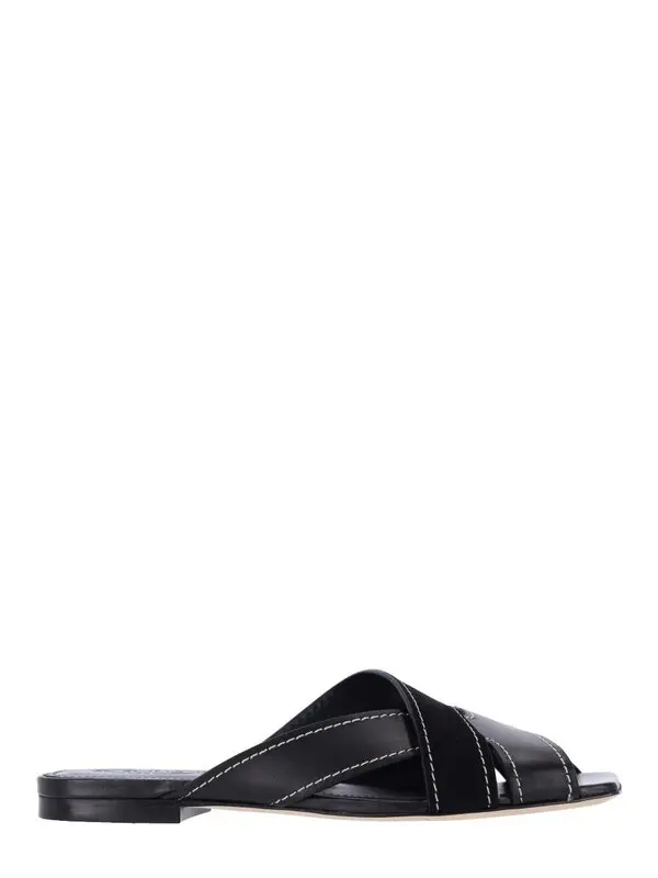 JIL SANDER Leather Sandals - Black