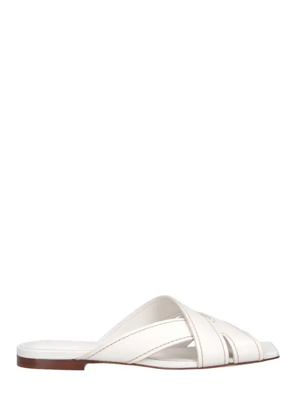 JIL SANDER Leather Sandals - White