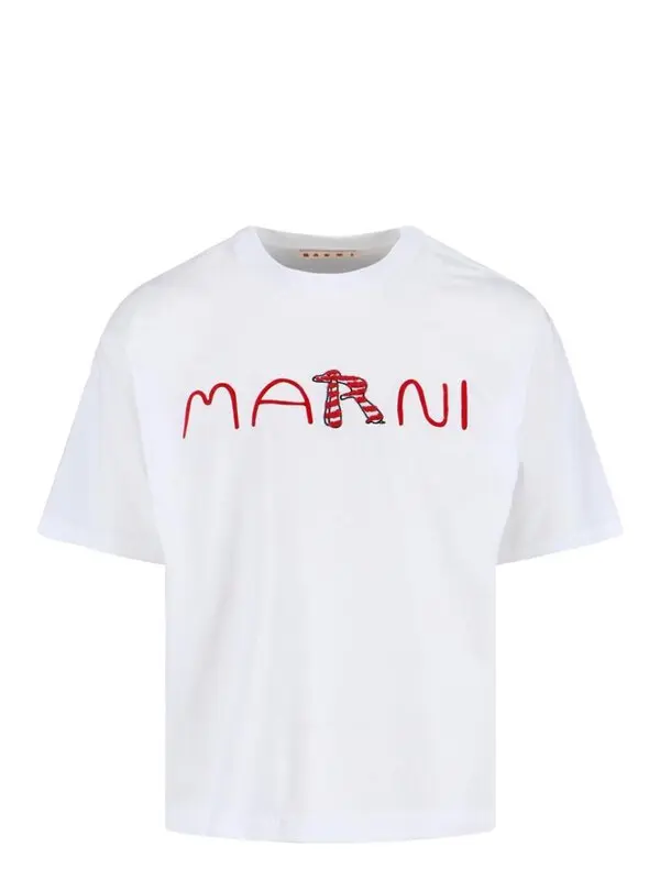 Marni Animal Alphabet" Logo T-shirt - White