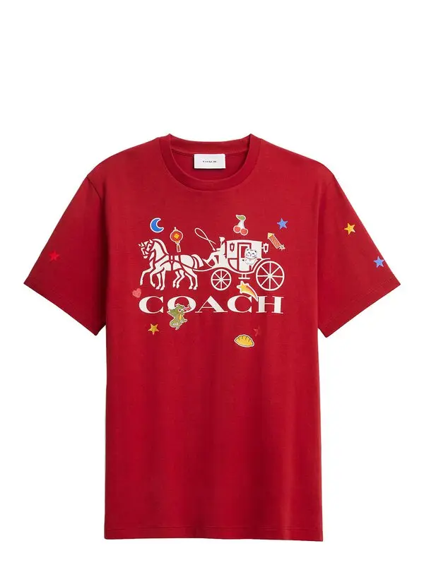 COACH Horse And Carriage Sticker T-shirt - Red