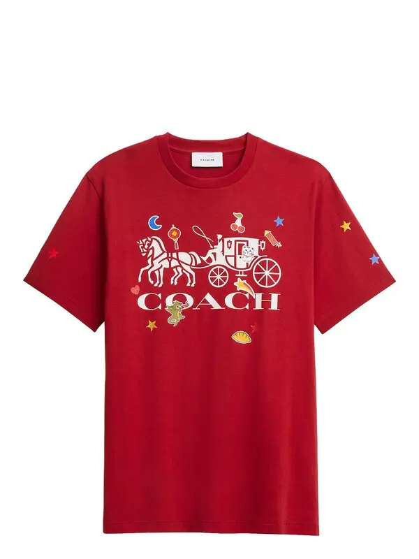 COACH Horse And Carriage Sticker T-shirt - Red