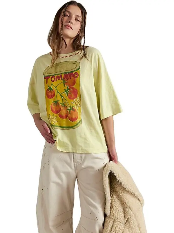 Free People We The Free In Spring Tee - Lemon Water Combo