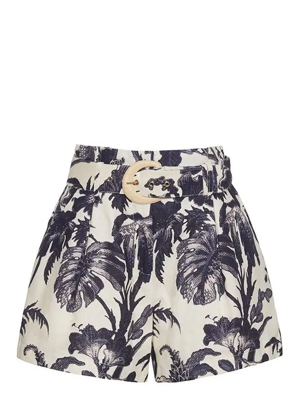 Cara Cara Palmer Printed Shorts - Fauna Floral Navy