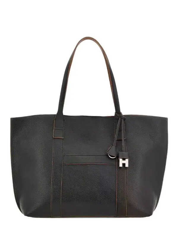 Hogan Logo Charm Tote Bag - Black