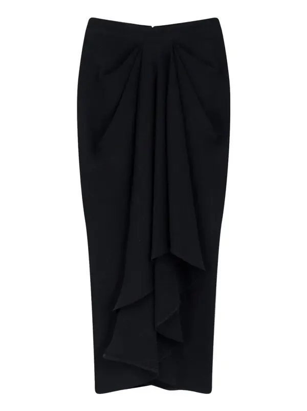 Givenchy Draped Midi Skirt - Black