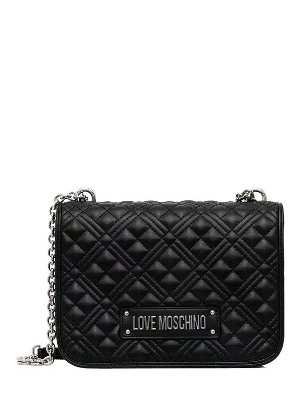 Moschino Quilted Design Shoulder Bag - Black