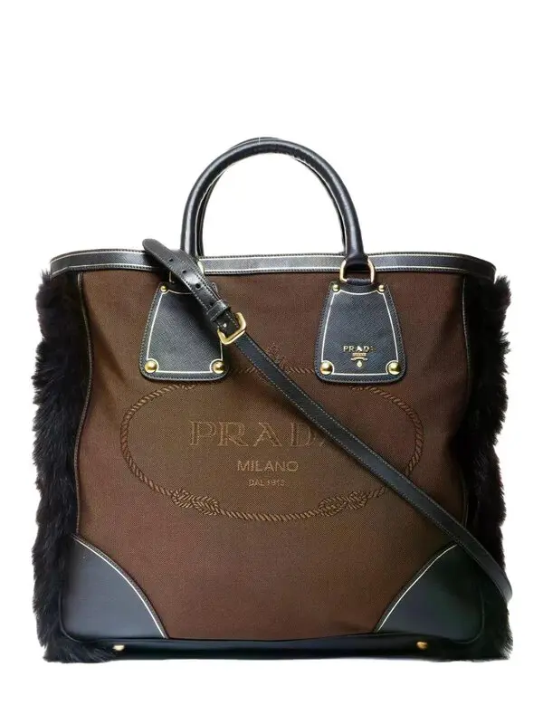 Prada Logo 2way Bag - Brown