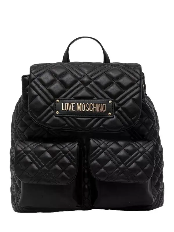 Moschino Quilted Backpack - Black