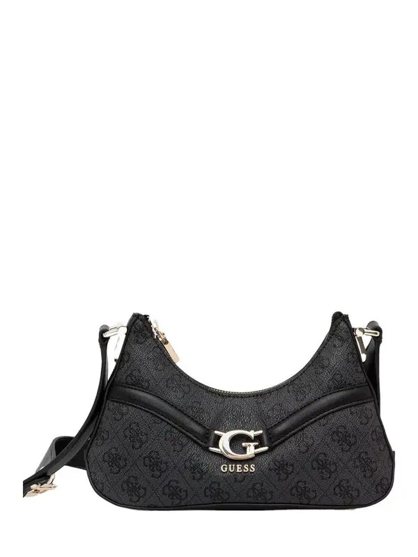 Guess Monogram Shoulder Bag - Black