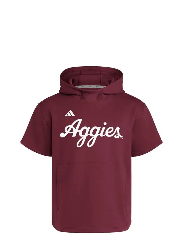 Adidas Texas A&m Aggies Dugout Short Sleeve Hoodie - Team Maroon / White / Multi