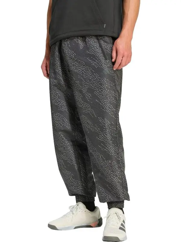 Adidas Power Workout Aop Pants Grey Five - Grey Five / Black