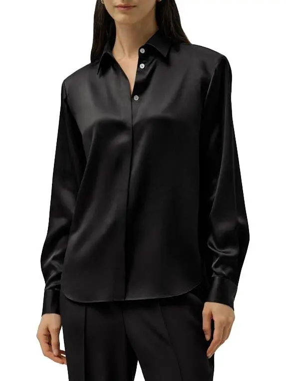 Lilysilk Bianca Silk Shirt - Black