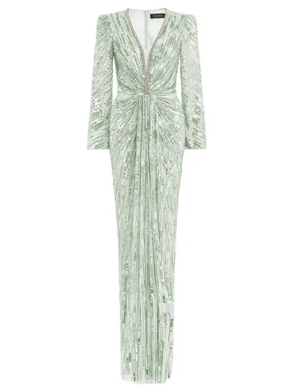 Jenny Packham Darcy Sequin-embellished Gown - Eau Du Nil