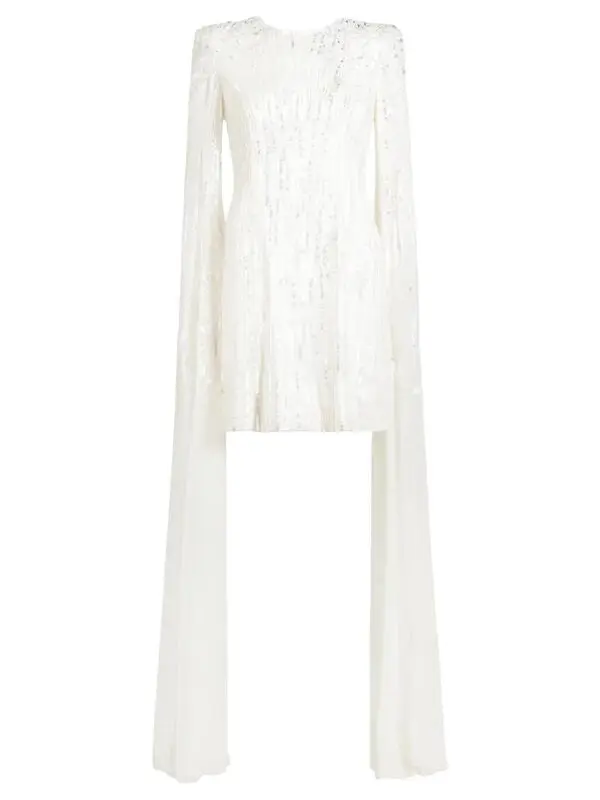Jenny Packham Embellished Sleeve Dress - Ivory