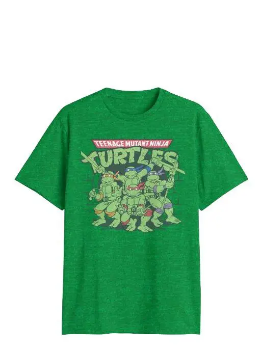 TRUE NATION BY DXL Big & Tall Teenage Mutant Ninja Turtles Tunnel Graphic Tee - Kelly Heather