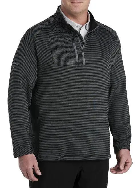 CALLAWAY Big & Tall Ecostripe Fleece Pullover - Black
