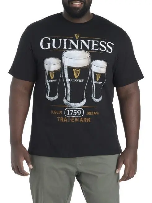 TRUE NATION BY DXL Big & Tall Guinness Three Cup Graphic Tee - Black
