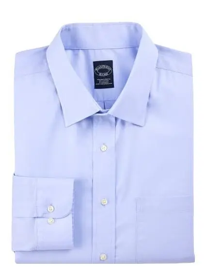 Brooks Brothers Big & Tall Non-iron Pinpoint Stretch Dress Shirt - Blue