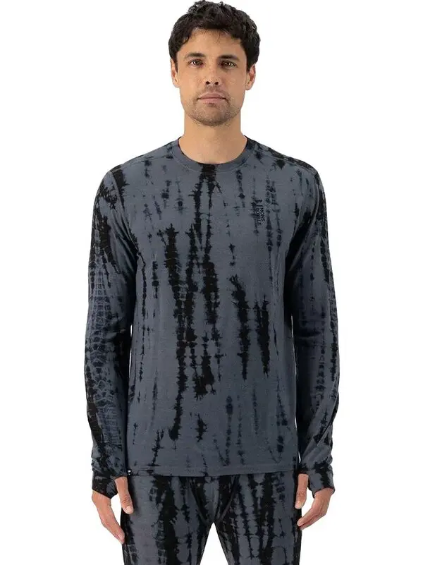 MONS ROYALE Cascade Merino Flex Long-sleeve Top - Grey Tie Dye