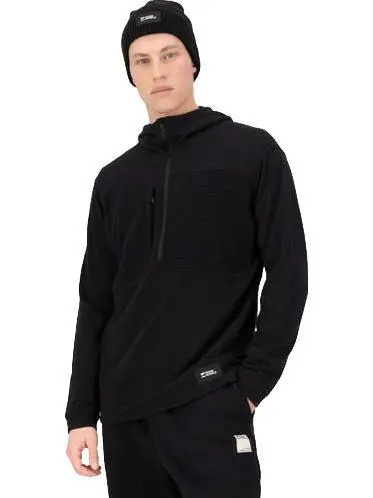 MONS ROYALE Offgrid Merino Fleece 1/2-zip Long-sleeve Top - Black
