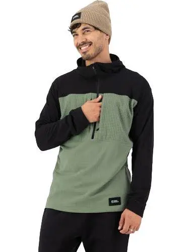 MONS ROYALE Offgrid Merino Fleece 1/2-zip Long-sleeve Top - Willow/black