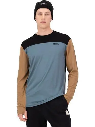 MONS ROYALE Yotei Tech Long-sleeve Top - Goblin Blue/toffee/black