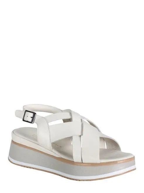 DIBA TRUE Leather Platform Sandals - White