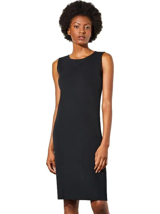 Ming Wang Sleeveless Knit Sheath Dress - Black