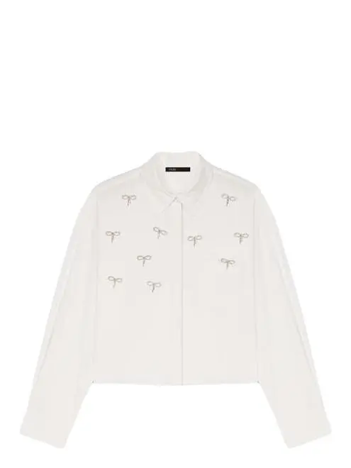 Maje Jewel Detail Shirt - White