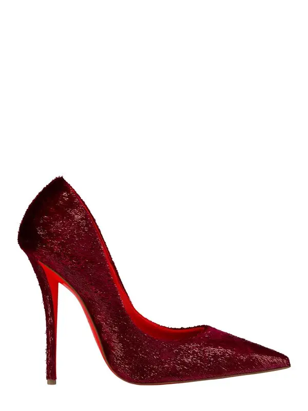CHRISTIAN LOUBOUTIN Miss Z Booty Velluto Gloss Ankle Boots - Red