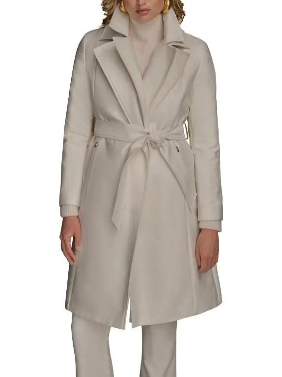 Donna Karan New York Cotton-blend Trench Coat With Double Collar - Cream