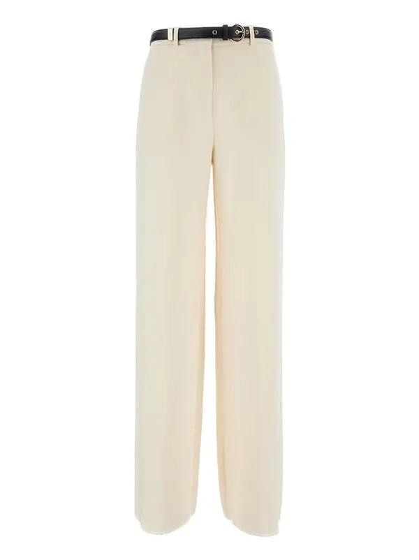 Max Mara Wide-leg Cady Trousers - White