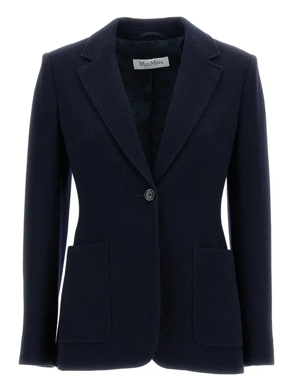 Max Mara Utility Wool Jersey Jacket - Blue