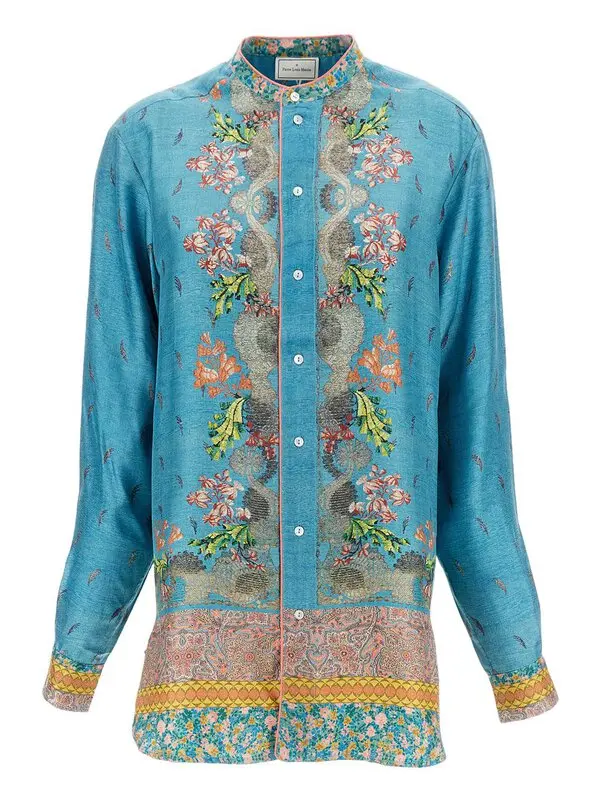 PIERRE-LOUIS MASCIA Silk Floral Paisley Print Shirt - Multicolore