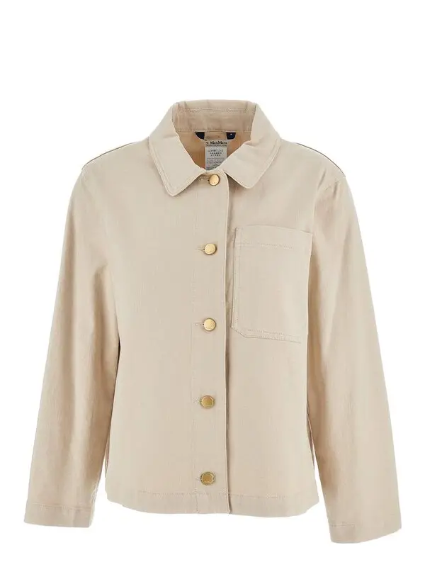 Max Mara Cotton Denim Fascino Jacket - Beige