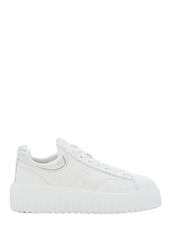 Hogan Laced Sneakers With H-stripes - White