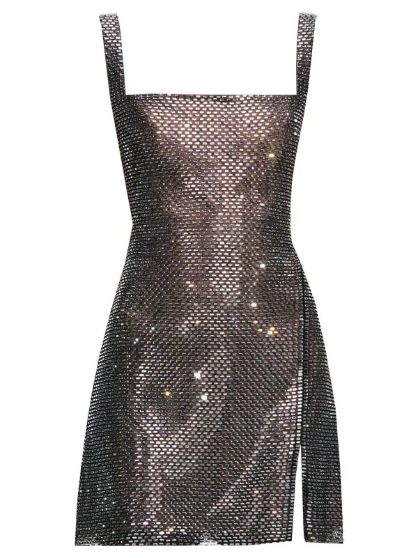 SELF-PORTRAIT Mini Mesh Dress - Grey