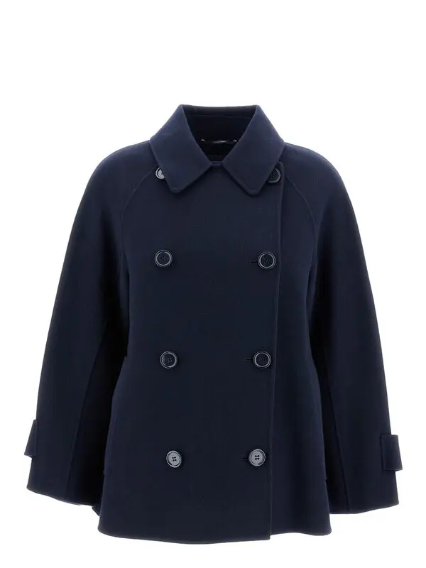 Max Mara Louise Short Wool Coat - Blue