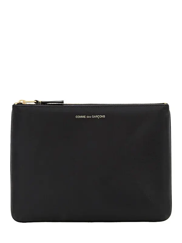 Play Comme Des Garcon Classic Line Leather Clutch - Black