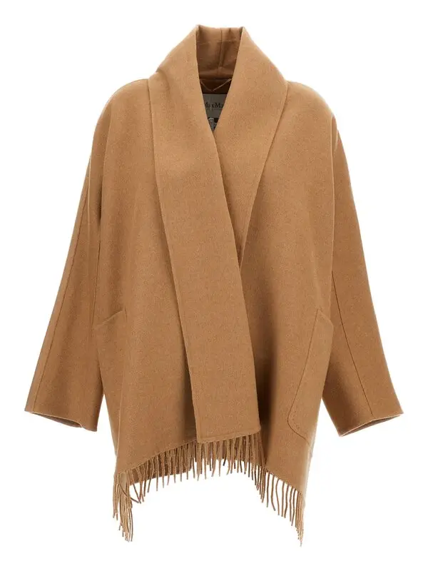 Max Mara Camel Wool Cardigan Coat - Brown