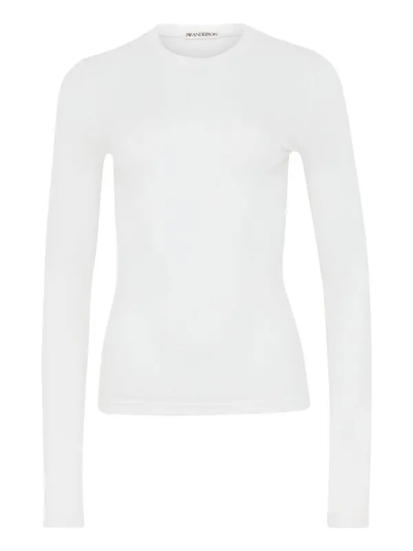 JW Anderson Longsleeve Crew Neck Top - Bianco