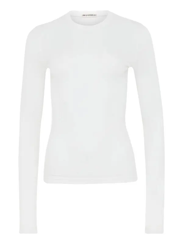 JW Anderson Longsleeve Crew Neck Top - White